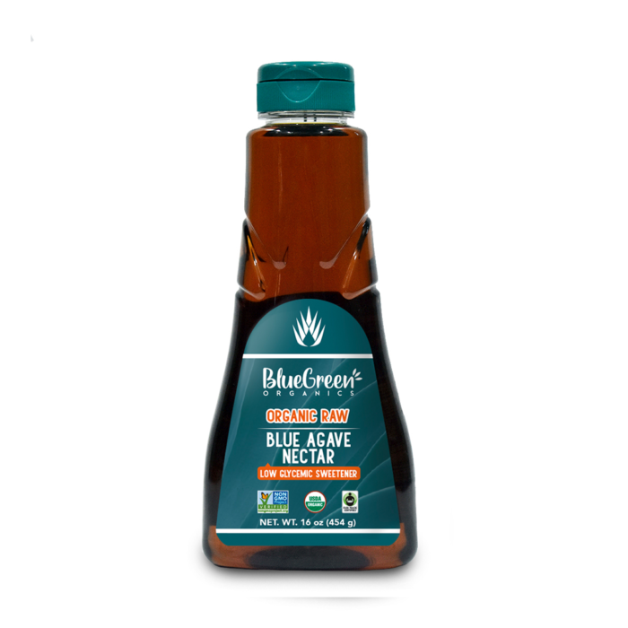 Organic Raw Blue Agave Nectar 6-Pack (16 oz each bottle) – Blue Green