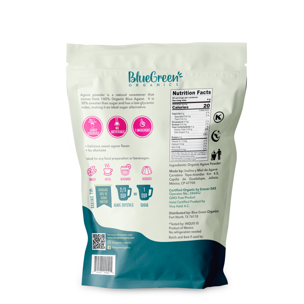 Agave Crystals 350 g (8-pack) | Natural Sweetener | Low-Glycemic | Keto ...